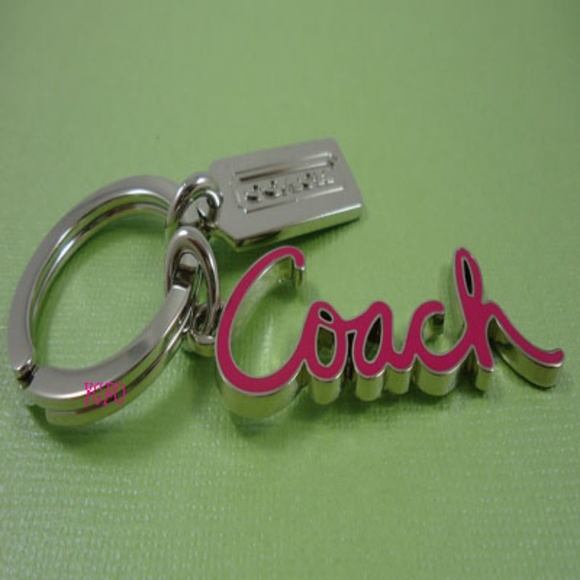Coach | Accessories | New Coach Pink Scripted Word Letters Keychain Fob ...